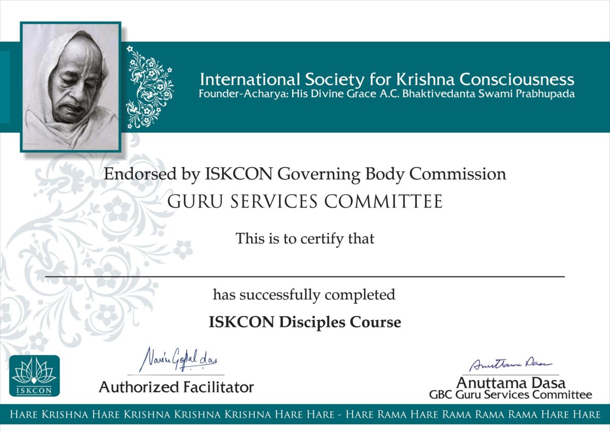Certificate – Bhakti Courses