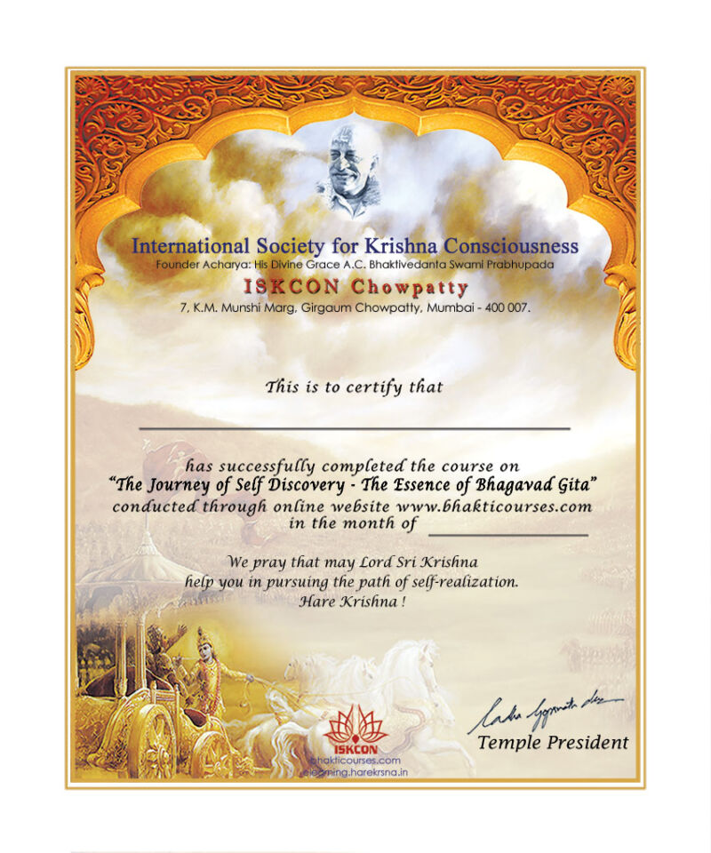 Certificate – Bhakti Courses